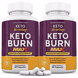 (2 Pack) Keto Advantage Keto Burn Max 1200MG Keto Pills Includes Apple Cider Vinegar goBHB Exogenous Ketones Advanced Ketogenic Supplement Ketosis Support for Men Women 120 Capsules