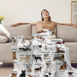 Dog Blanket for Adult Mens Womens, Ultra Soft Dog Throw Blanket for Dog Lovers, Lightweight Warm Cozy Blanket with Dog Pattern Plush Gifts for Christmas Thanksgiving Bed Couch Sofa 60x80in