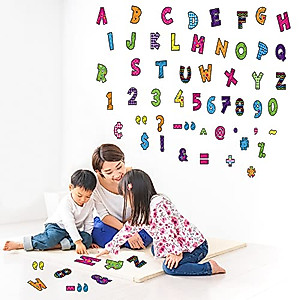 107 Pieces Bulletin Board Letters Chalkboard Letters Combo Alphabet Set Letters Number and Symbol Cutouts for Home Preschool Primary School Classroom Wall Decor, 5.51 x 5.51 Inches(Cartoon Style)