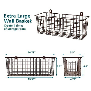 MaraFansie 4 Adhesive Basket & 4 Extra Large Wall Basket
