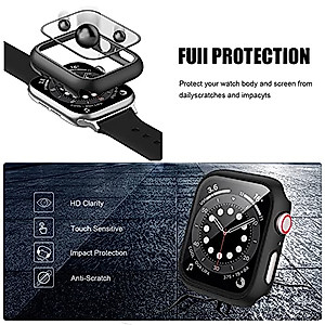 14 Pack Apple Watch Case with Tempered Glass Screen Protector for Apple Watch SE 40mm Series 6/5/4,Anotch Full Coverage Hard PC Protective Cover HD Ultra-Thin Guard Bumper for iWatch 40mm Accessories