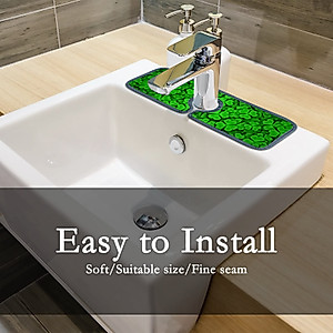 Kitchen Faucet Mats 2 Pieces Happy St Patrick's Lucky Shamrock Faucet Sink Splash Guard Bathroom Counter and RV,Absorbent Faucet Counter Sink Water Stains Preventer