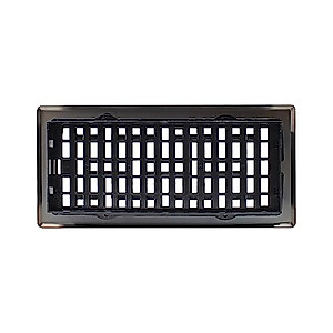 Decor Grates AJH410-RB Oriental Floor Register, 4x10 Inches, Rubbed Bronze Finish