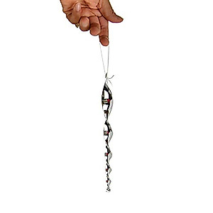 Home-X Extra Long Bird Deterrent Reflective Scare Rods -Ornaments, Outdoor Hawk and Duck Deterrent, Ornamental Spiral Deterrent Control Device, 12 Pack, 15" L x 1” W, Silver