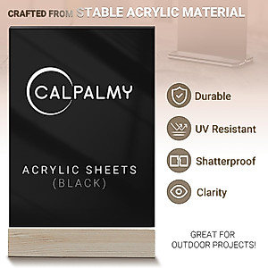 CALPALMY (2-Pack) 12 x 12 Black Acrylic Sheet 1/8" Thick - 3mm Thick Black Plexiglass Plastic Sheet; Use for Craft Projects, Signs, Sneeze Guard and More - Cut with Cricut, Saw or Hand Tools