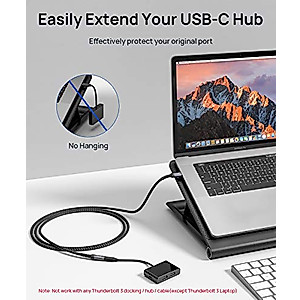 USB C Extension Cable 2M/6.6FT, JSAUX USB C 3.2 Extender Cord Male to Female Support PD 𝟭𝟬𝟬𝙒/5A Fast Charging, 10Gbps Sync Transfer Compatible with Steam Deck, USB C Hub, MacBook/iPad Pro, Magsafe