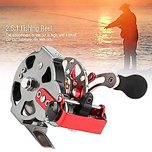 Velaurs 2.5:1 Fishing Reel, Exquisite Automatic Line Arranging Raft Fishing Wheel 2‑Color for Fishing Tool for Fishing Reel Accessory(Right Hand)