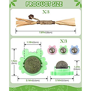 TINDTOP Catnip Balls & Silvervine Sticks Kit, Natural Catnip Toys for Kittens Teeth Cleaning, Matatabi Dental Care, Increase Appetite, Calm Cat Anxiety and Stress, Aggressive Chewers Cat Dental Toy
