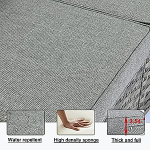 XIZZI Patio Furniture Sets Outdoor Sectional Sofa Swivel Rocking Chairs 9 PCS All Weather PE Wicker Conversation Couch with Coffee and Side Table for Backyard Deck Garden,Dark Grey Stripes