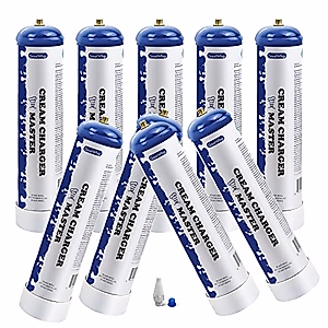 GreatWhip Whipped Cream Chargers 9 Cylinder 615 gram Pure N2O 0.99 Liter Nitrous Tank Compatible with Cream Whippers (9 Cylinders)