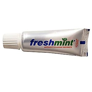 144 Tubes of Freshmint® 0.6 oz. Anticavity Fluoride Toothpaste, Metallic Tube, Tubes do not Have Individual Boxes for Extra Savings, Travel Size
