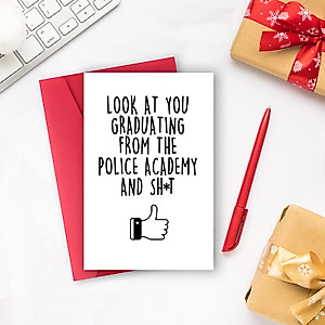 MQMRYeto Police Academy Graduation Card, Funny Police Officer Congratulations Gift, Policeman Congratulations Card, Policeman Promotion Card