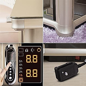 Outdoor Garden Heater Heater Table, Square Ceramic Heating Table with 5 Modes, Heating Up and Down, Multifunctional Electric Heater Coffee Table with Timer, Overheat Protection Pat