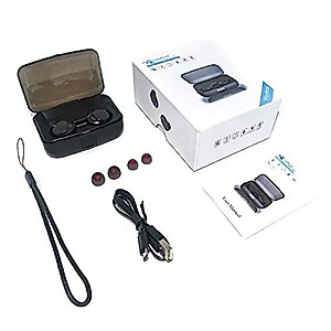 Bluetooth 5.0 Wireless Earbuds with Wireless Charging Case IPX8 Waterproof TWS Stereo Earphones Premium Sound Cordless in-Ear Built in Mic Headset Hands-Free Call Microphone for Sport Black