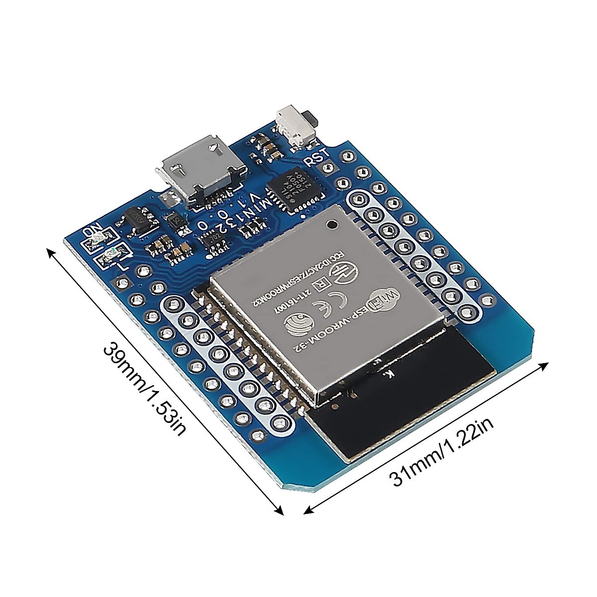 QCCAN 3PCS for ESP32 D1 Mini NodeMCU ESP-32 WLAN WiFi Bluetooth Development Board Base on ESP8266 Compatible with WeMos D1 Mini
