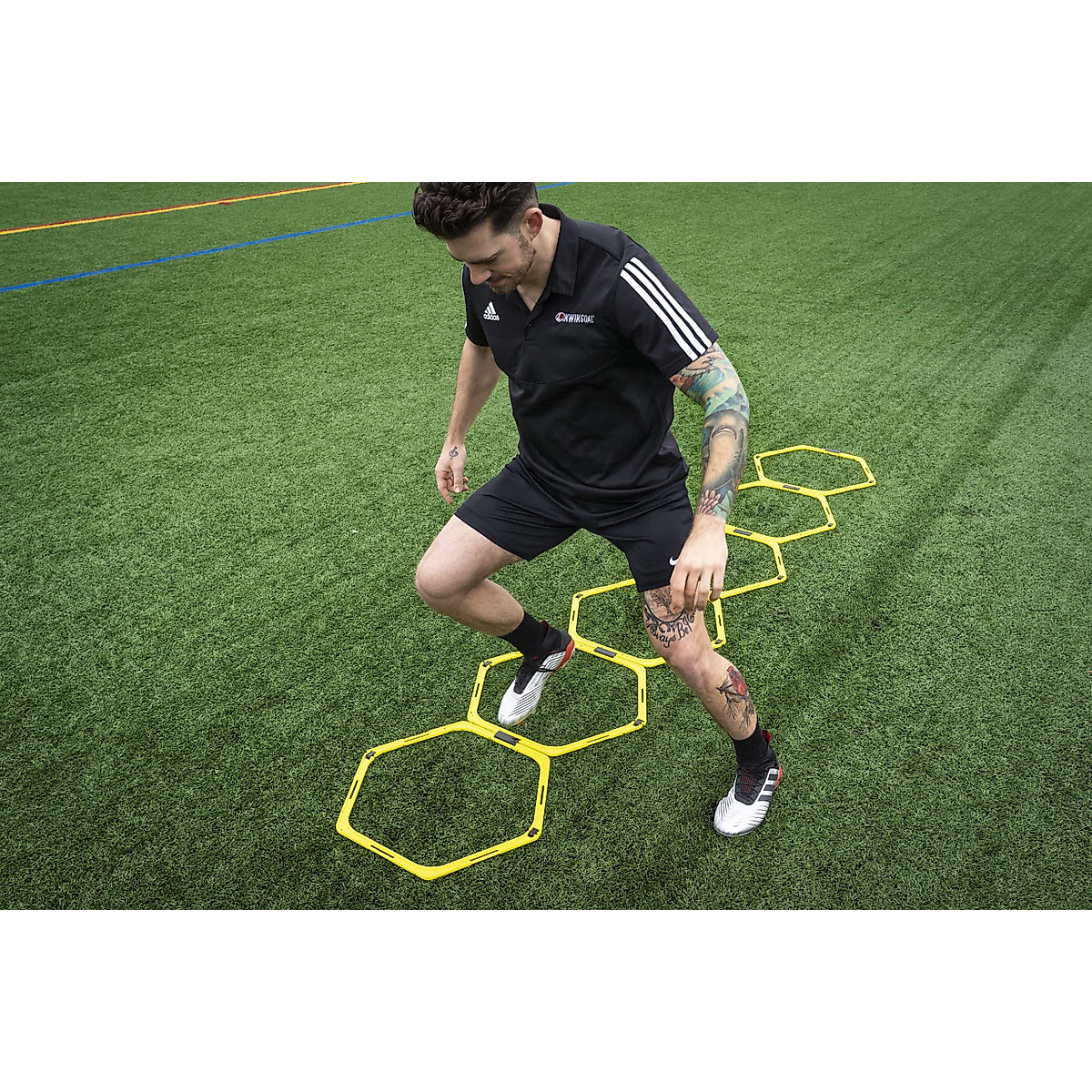 Kwik Goal Hex Rings, Yellow, Set of 6