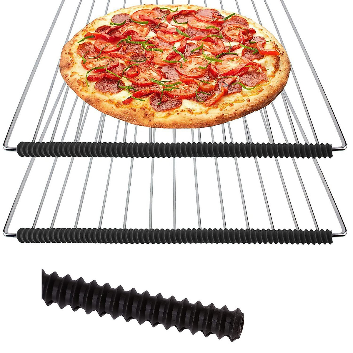 4PCS Silicone Oven Rack Shields Oven Rack Protectors Oven Shelf Guard Toaster Baking Edge Shields Heat Resistant Protect Against Burns and Scars