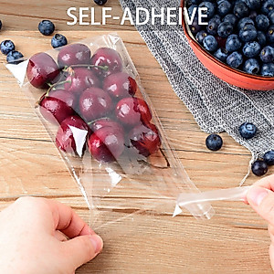 Oueliche 180 Pcs 4x6" Clear Cookie Bags, Self Sealing Cellophane Treat Bags, Great for Gift Giving or Party Favors Packaging, Resealable Candy, Dessert, Bakery Cello Wrapper Bags