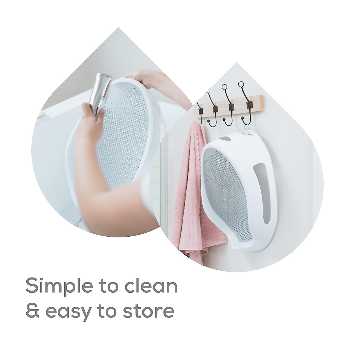 Angelcare Baby Bath Support (Grey) | Ideal for Babies Less than 6 Months Old