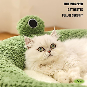 Dog Bed Cute Frog Pet Bed Comfortable Cozy Frog Plush Pet Beds for Small, Medium Dogs and Cats, Soft Funny Cute Plush Dog Beds, Fluffy Dog Beds with Non-Slip Bottom (19.7in, A)