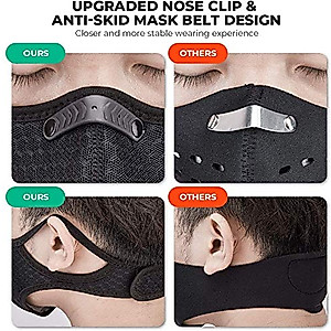 One76 4pcs Face Proective with Breathing Valve + 20pcs Activated Carbon Mat Washable Reusable Dust Face Health Mouth Protection for Women Men Adults