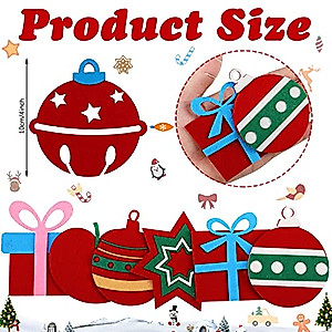 50 Pieces Christmas Tree Felt Ornament Hanging Decorations 5 Inches Mini Xmas Tree Kids Toddler DIY Felt Craft Santa Snowman Angel Reindeer Hanging Ornament for Christmas Tree Party Decorations Gifts