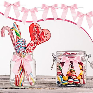 50pcs 3.5" Small Pink Bow Twist Tie Bows Mini Bows Wedding Favor Ribbon Bows for Cookie Candy Bagging Baby Shower Halloween Thanksgiving