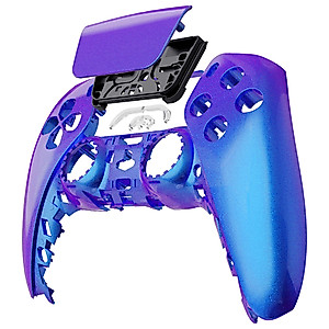 eXtremeRate Chameleon Purple Blue Touchpad Front Top Shell Compatible with ps5 Controller BDM-010 020 030 040 050, DIY Replacement Shell Custom Touch Pad Cover Compatible with ps5 Controller