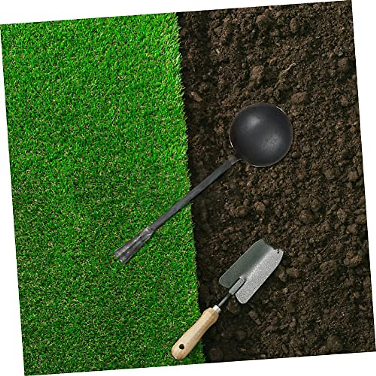 GANAZONO 4pcs Forged Iron Spoon Metal Spoons Dog Food Measuring Scoop Fertilizer Scooper Mini Scoop Vegetable Planting Tools High Carbon Steel Spoon Garden Shovel Dark Grey Cat Food Forging