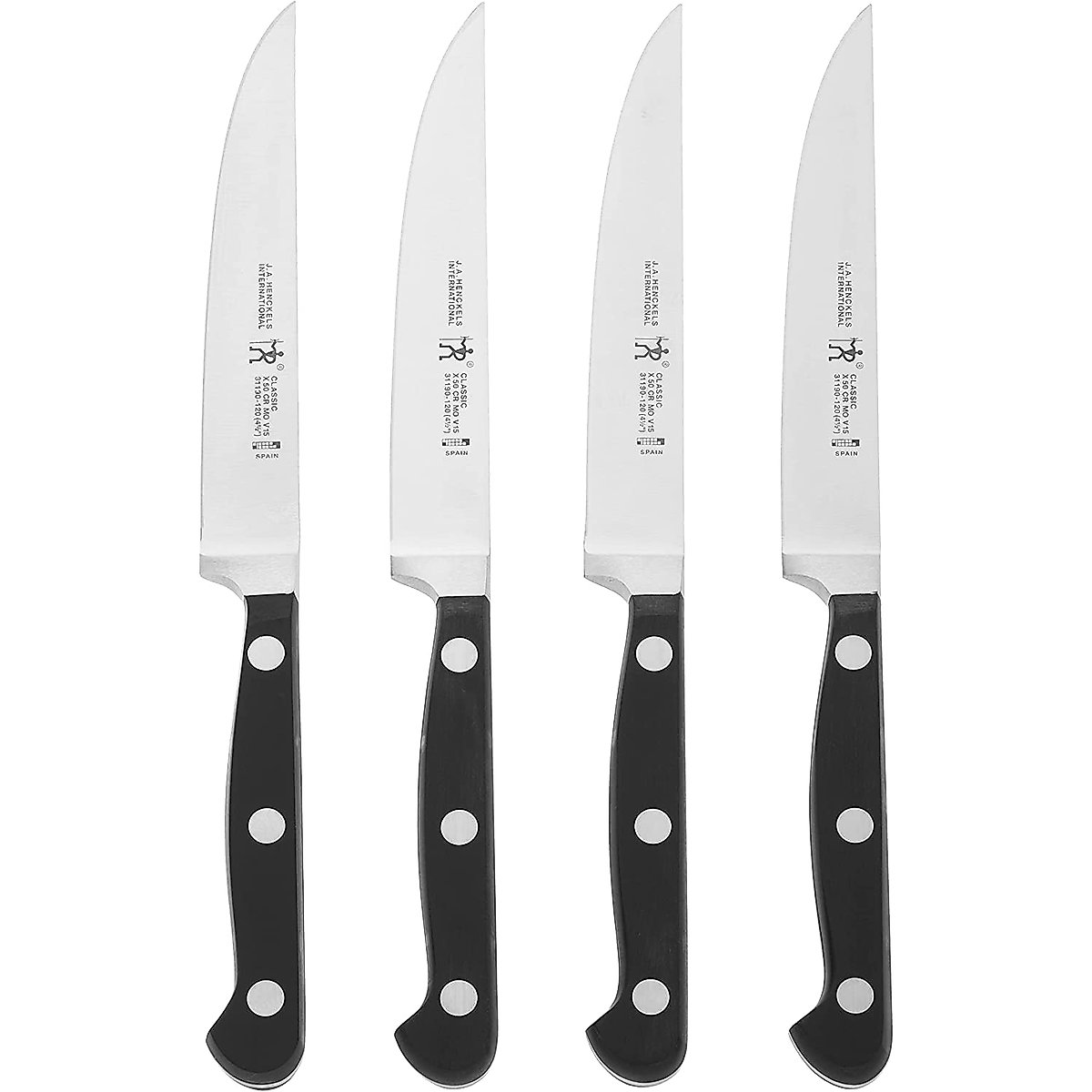 HENCKELS Classic Razor-Sharp Steak Knife Set of 4 and Utility Knife, German Engineered