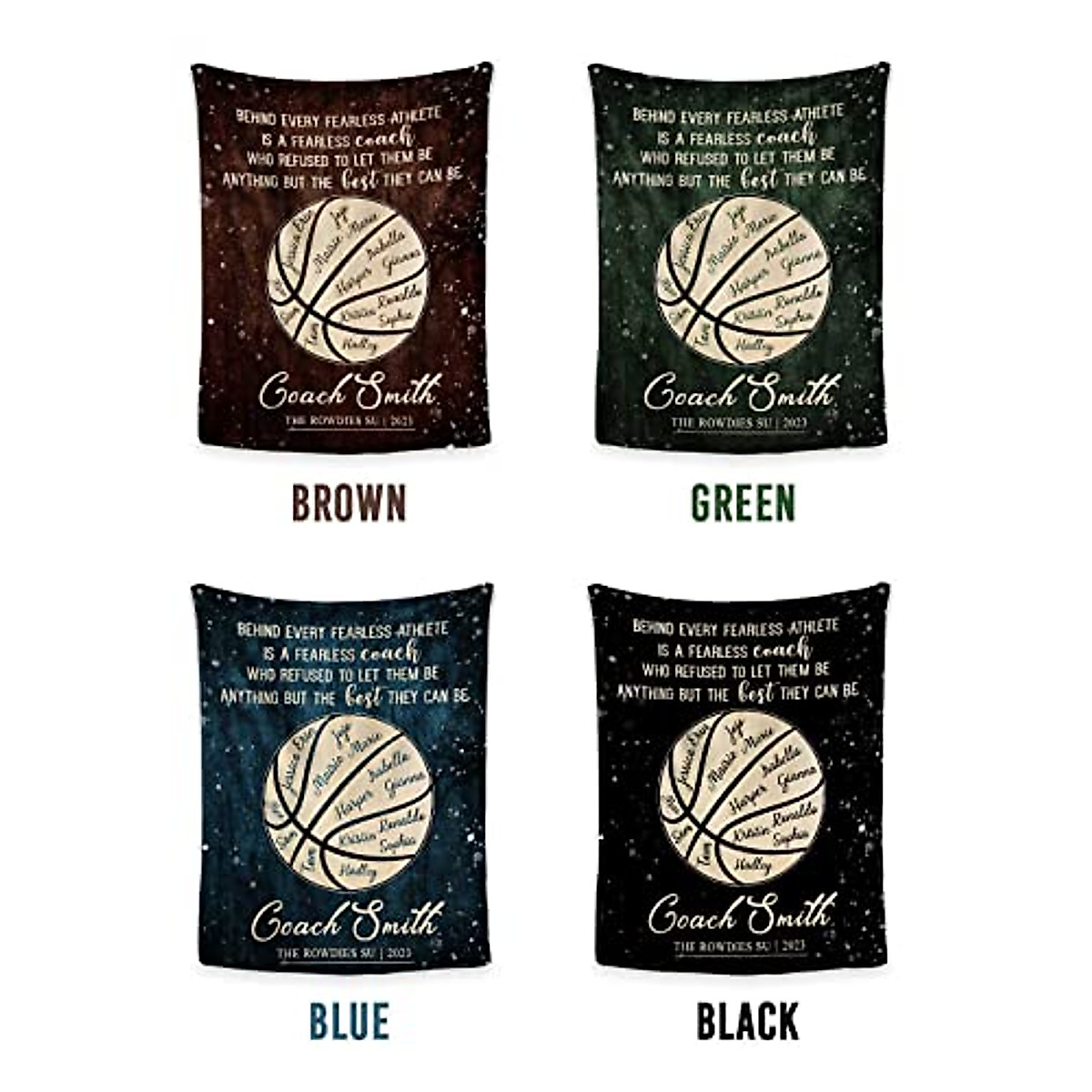 Rimmer Personalized Thank You Basketball Coach Blanket, Team Gifts for Basketball Player, Anniversary Present for Basketball Coach, Great Gifts for Sports Fans on Christmas Birthday Fathers Day