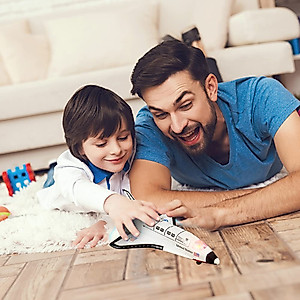 ArtCreativity Light Up Space Shuttle Toy, 1PC, Battery Operated Spaceship Toy with LEDs, Sounds, and Pullback Motion, Outer Space Party Decoration, Great Space Gifts for Boys & Girls, 6 Inches