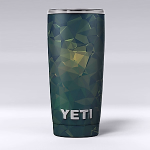 Design Skinz Dark Green Geometric V12 - Skin Decal Vinyl Wrap Kit Compatible with The Yeti Rambler Cooler Tumbler Cups