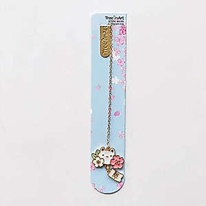 Romantic Sakura Rabbit Alloy Chain Pendant Bookmark Alloy Chain Paper Clips Book Tag School Office Supply(B)