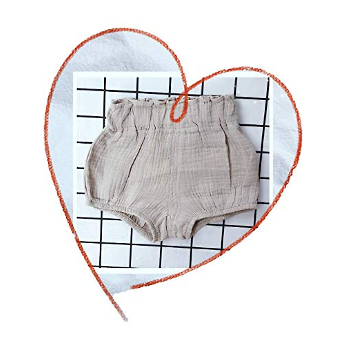 LOOLY Unisex Baby Girls Boys 3 Pack Cotton Linen Blend Bloomer Shorts (66 (3-6Month), Pink, Color, White)