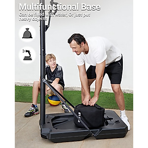 WIN.MAX Portable Basketball Hoop Quickly Height Adjusted 4.9-10ft Outdoor/Indoor Basketball Goal System with 44 inch Backboard and Wheels for Adults