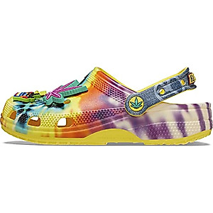 Crocs Unisex Classic Hemp Leaf Clogs, Half Baked and Weed Graphics, Multi, Numeric_4 US Men