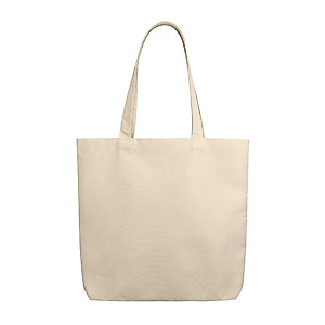 12 Pack Wholesale Organic Canvas Tote Bags Bulk with Handles, GOTS Certified Organic Cotton Totes Reusable Blank Cloth Fabric Bag