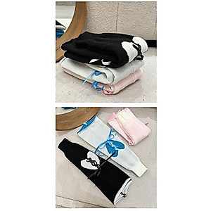 DEEPWIN Leg Warmer Leg Socks Lolita Love Sweet Knitted Leg Calf Cute Ribbon JK Spicy Girl (Blue)