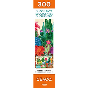 Ceaco - Succulents Collection - Stephanie's Succulents - 300 Piece Oversized Jigsaw Puzzle