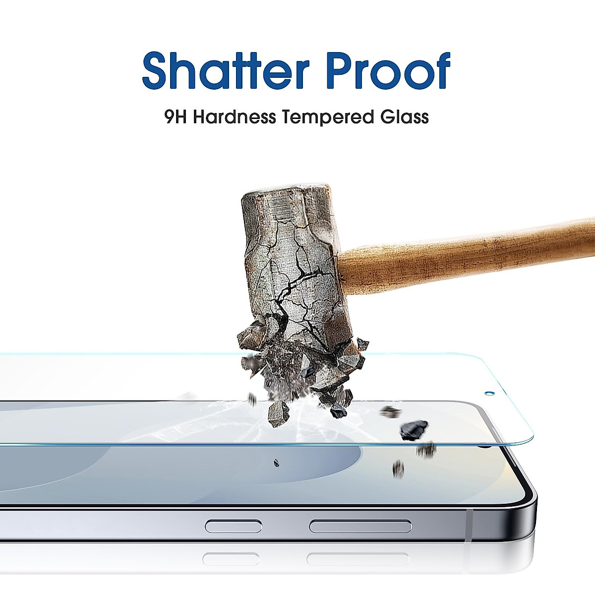 amFilm Auto-alignment OneTouch for Samsung Galaxy S25+ Plus 6.7'' Screen Protector + Camera Lens Protector, Tempered Glass, 30 seconds Installation, Bubble Free, Case Friendly, Anti-Scratch [2+2 Pack]