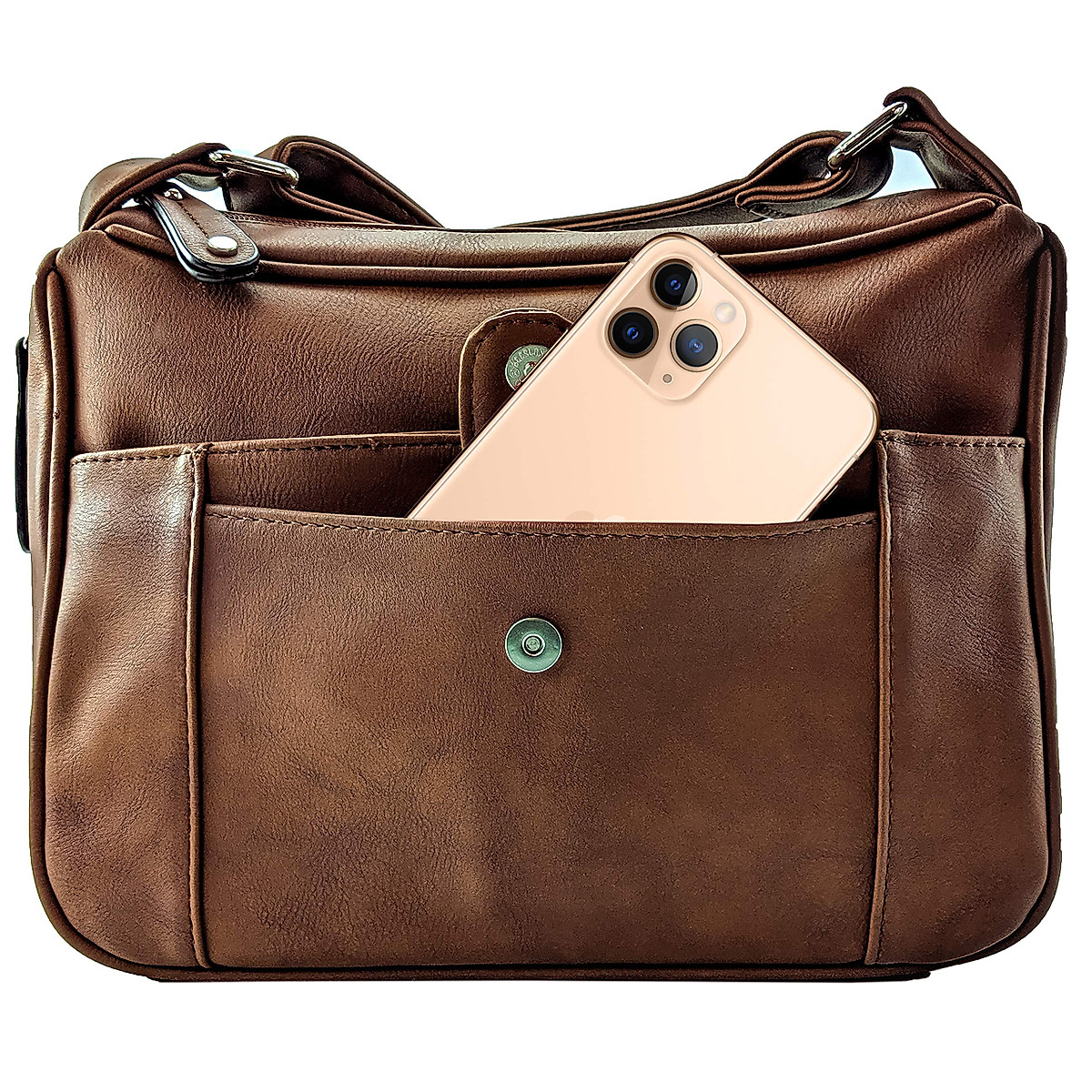 Purse King Magnum Dark Brown Concealed Carry Handbag