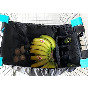 Handy Sandy 3 PC Reusable Foldable Grab Grocery Shopping Tote Bag, Shopping Universal Cart Bags, Durable, Washable, Lightweight Grocery Organizer (Black)