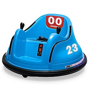 Kidzone 6V Electric Ride On Bumper Car for Kids & Toddlers 1.5-5 Years Old, DIY Sticker Baby Bumping Toy Gifts W/Remote Control, LED Lights & 360 Degree Spin, ASTM Certified