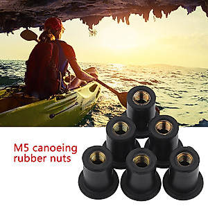 Dilwe Windshield Bolts, 6pc M5 Quality Rubber Well Nuts for Sealing Holes or Isolating Vibrations for Motorcycles Kayak Canoe Boats