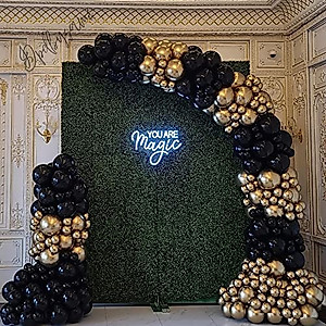 Black Gold Balloons Garland Kit - 120Pcs Black Metallic Gold Confetti Latex Balloons Arch Kit for Weddings, Birthday Party, Graduation Baby Showers, Anniversaries