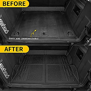 Maxzina Cargo Mat Compatible with 2021 2022 2023 2024 Ford Bronco Trunk Mat All-Weather TPE Rear Trunk Tray Cargo Liner for Ford Bronco Accessories 4 Doors (Not Compatible with Bronco Sport)