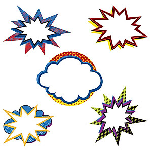 Carson Dellosa Comic Books Cutouts, 36 Comic Book Burst Cutouts for Bulletin Board & Party Classroom Décor, Superhero Classroom Cut-Outs, Super Hero Cutouts for Classroom Bulletin Board Decorations