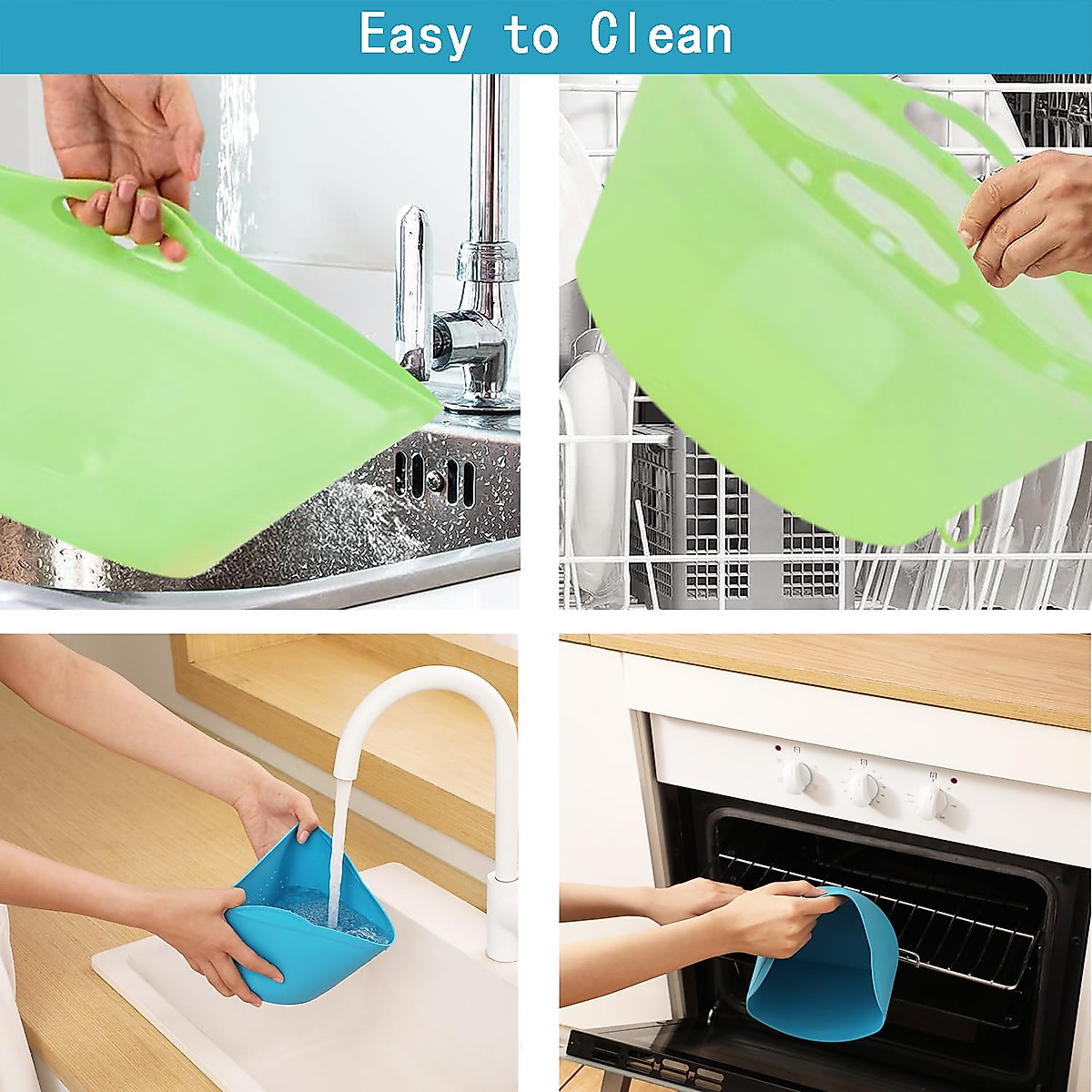 3 in 1 Kit Silicone Slow Cooker Liners, Reusable Slow Cooker Divider Insert for 6-7-8-10 QT Oval Slow Cooker, BPA Free Leak-Proof Dishwasher Safe Slow Cooking Bag Liner