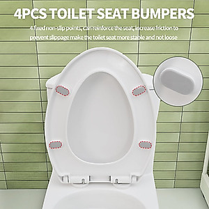 DAYAO Premium Elongated Toilet Seat with Cover Quiet Close, Two-Click to Quick Release, Easy Installation Never Loosen Hinge, Slow Close Toilet Seat and Cover, Easy Cleaning-White Color (Elongated)